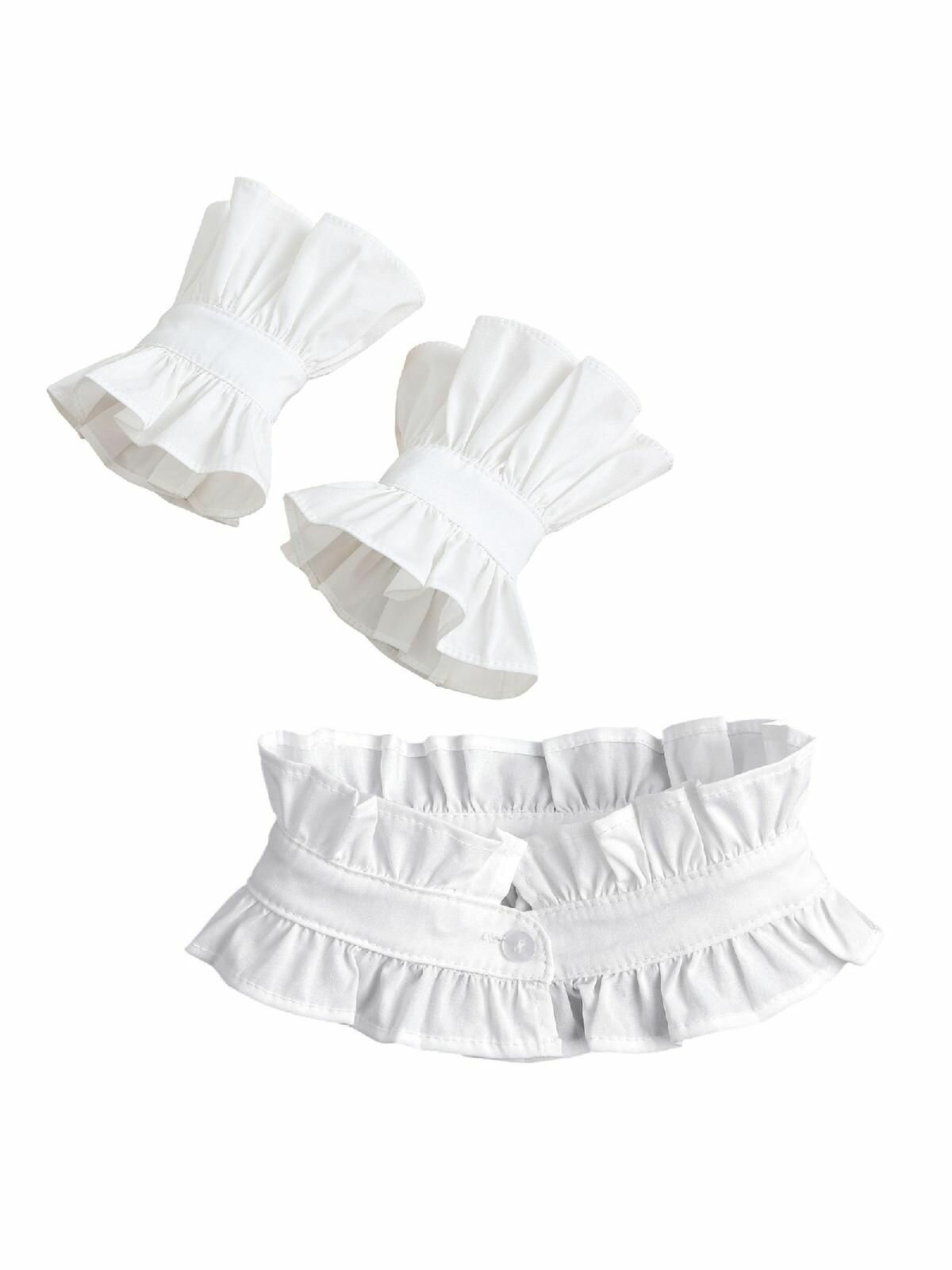 Французский воротник с рюшами и манжеты