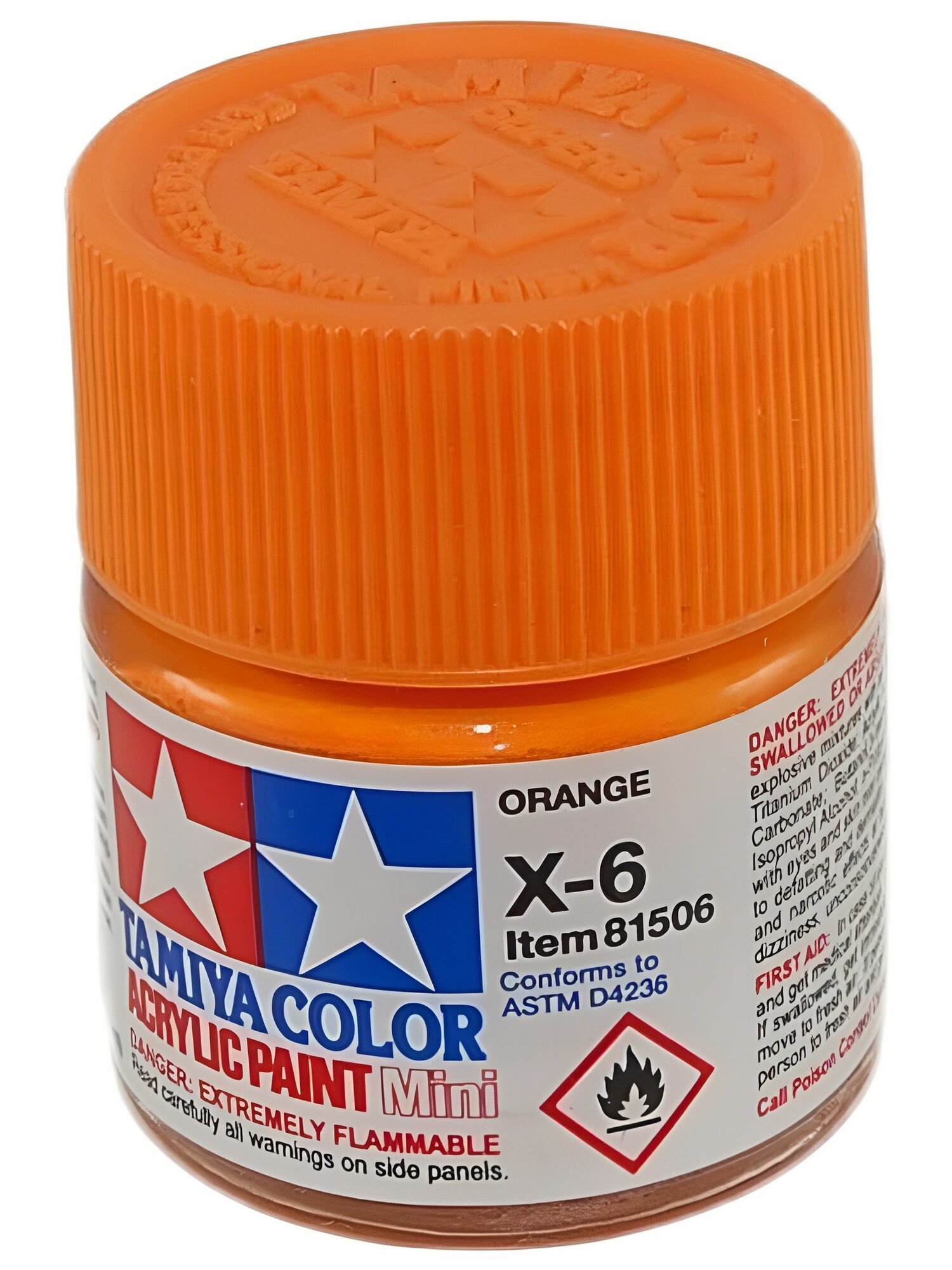 X-6 Orange (Оранжевая Глянцевая) акриловая краска, 10 мл.