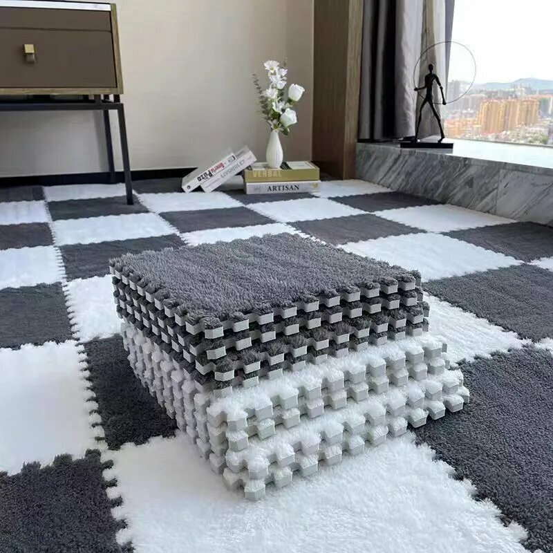 Спортивный коврик, коврик для пола с вышивкой, современный серый, коврик для гостиной, коврик для спальни