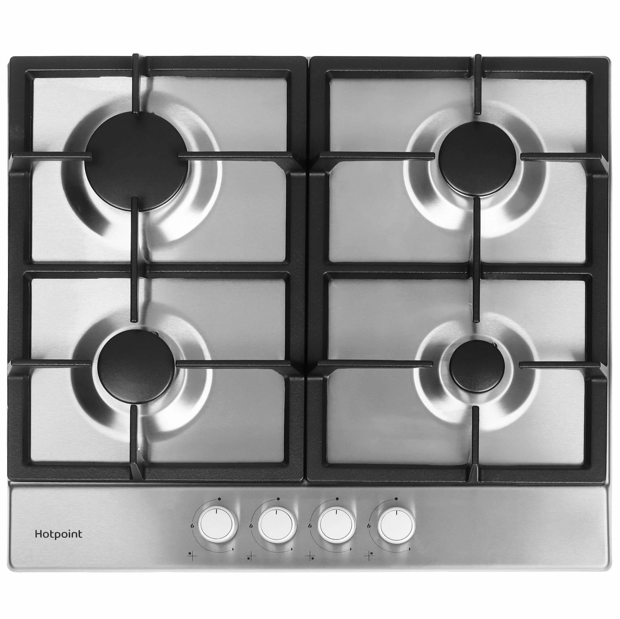 Варочная поверхность Hotpoint HGMT 641IX, нержавеющая сталь, 4 конфорки, газ-контроль