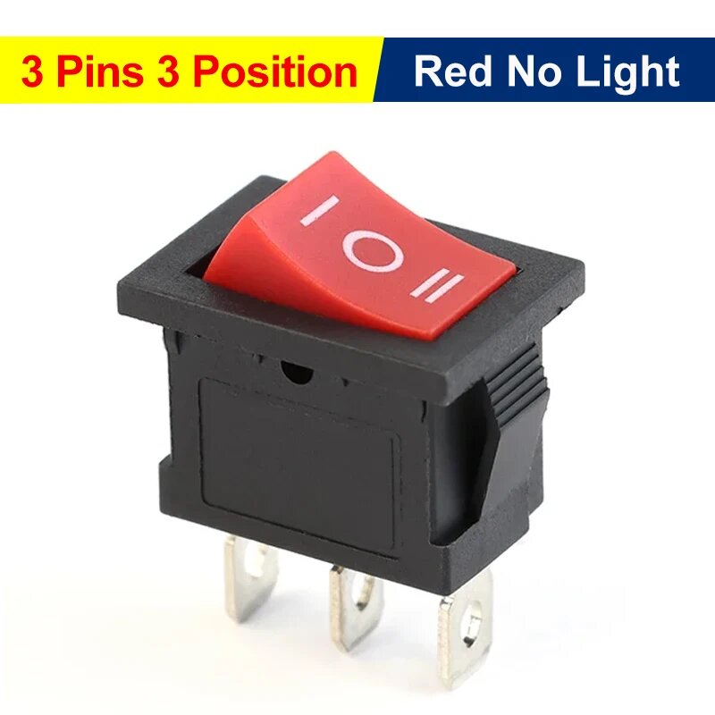 Рокерный переключатель 3 Pins 3 Position Red