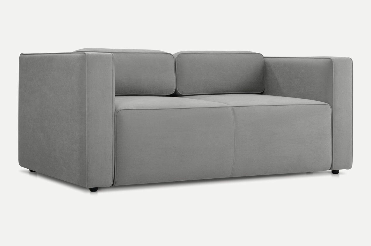 Диван-кровать раскладной Divan.ru Аронт Мини Велюр Светло-серый 186х105х73, спальное место 203x140 см, светло-серый, велюр