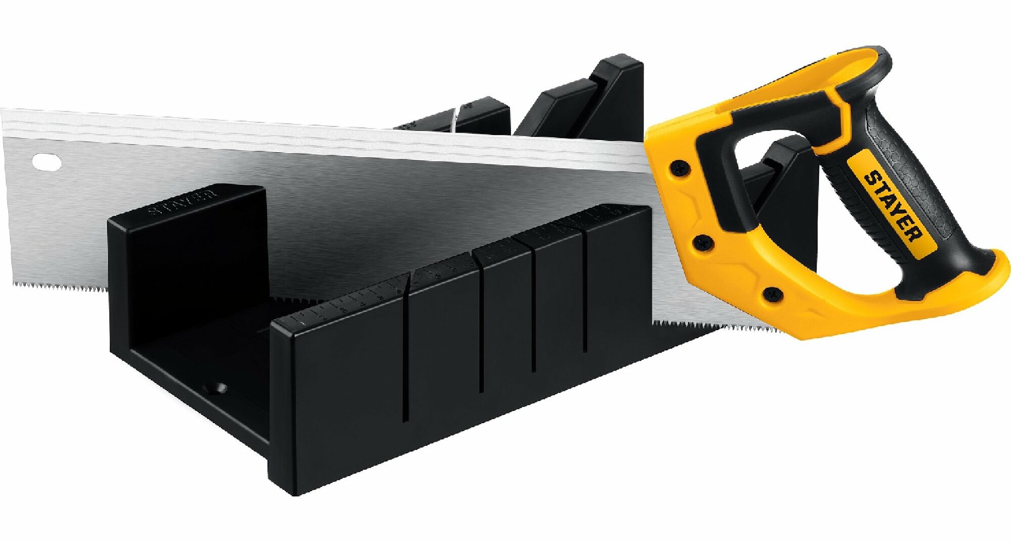 Стусло пластиковое STAYER Professional 100х52 мм 350 мм 6 углов распила