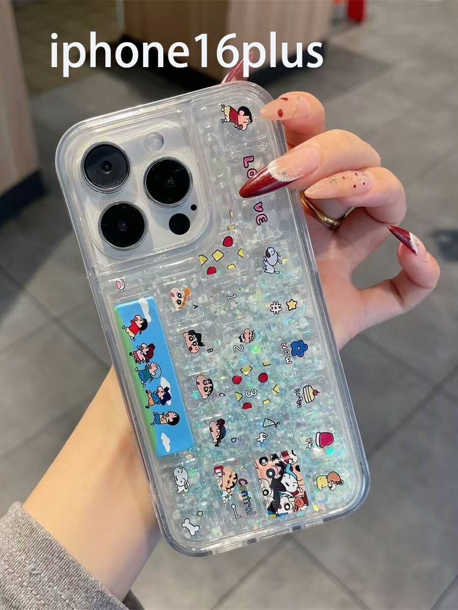 Чехол Soft Touch Liquid Sand, для iPhone 15, светящийся, защита от ударов, TPU+PC, голубой