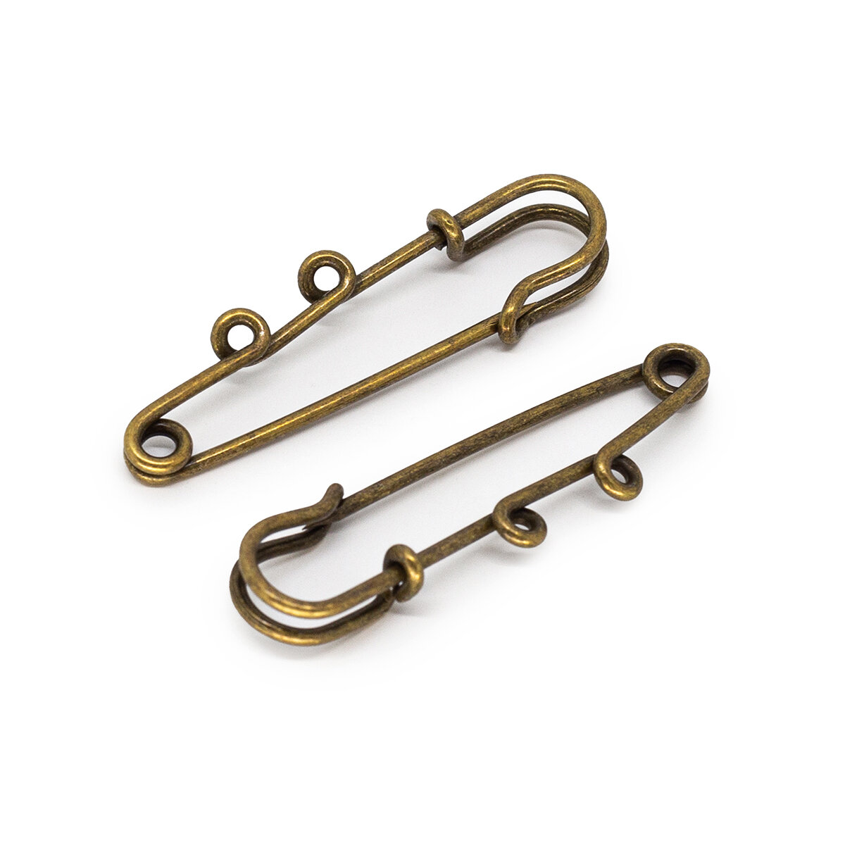 Основа для броши булавка английская с 2-я петельками, 2 шт, 1,4*5 см, цвет бронза, Айрис