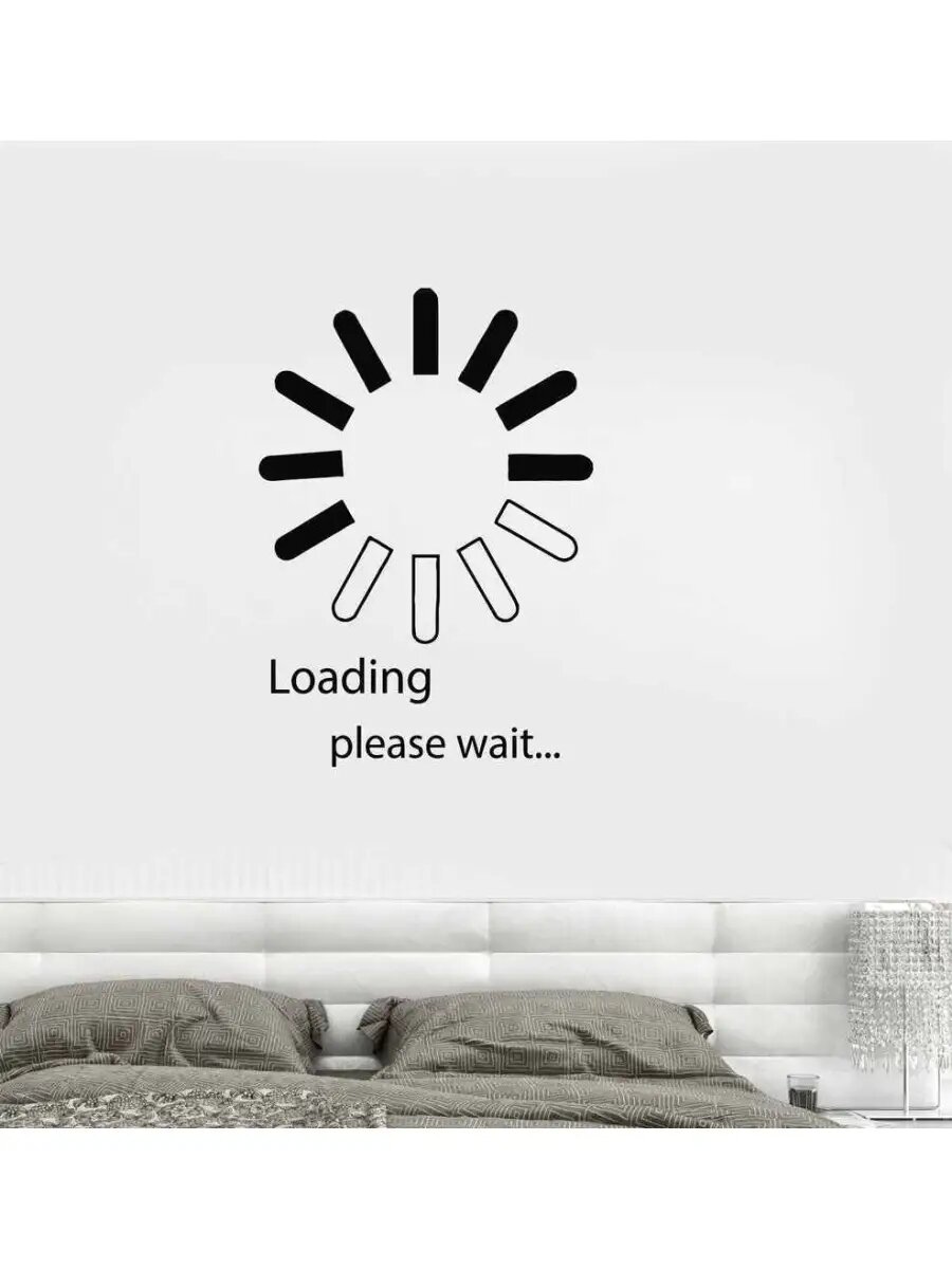 Наклейка на стену для декора интерьерная Loading please wait