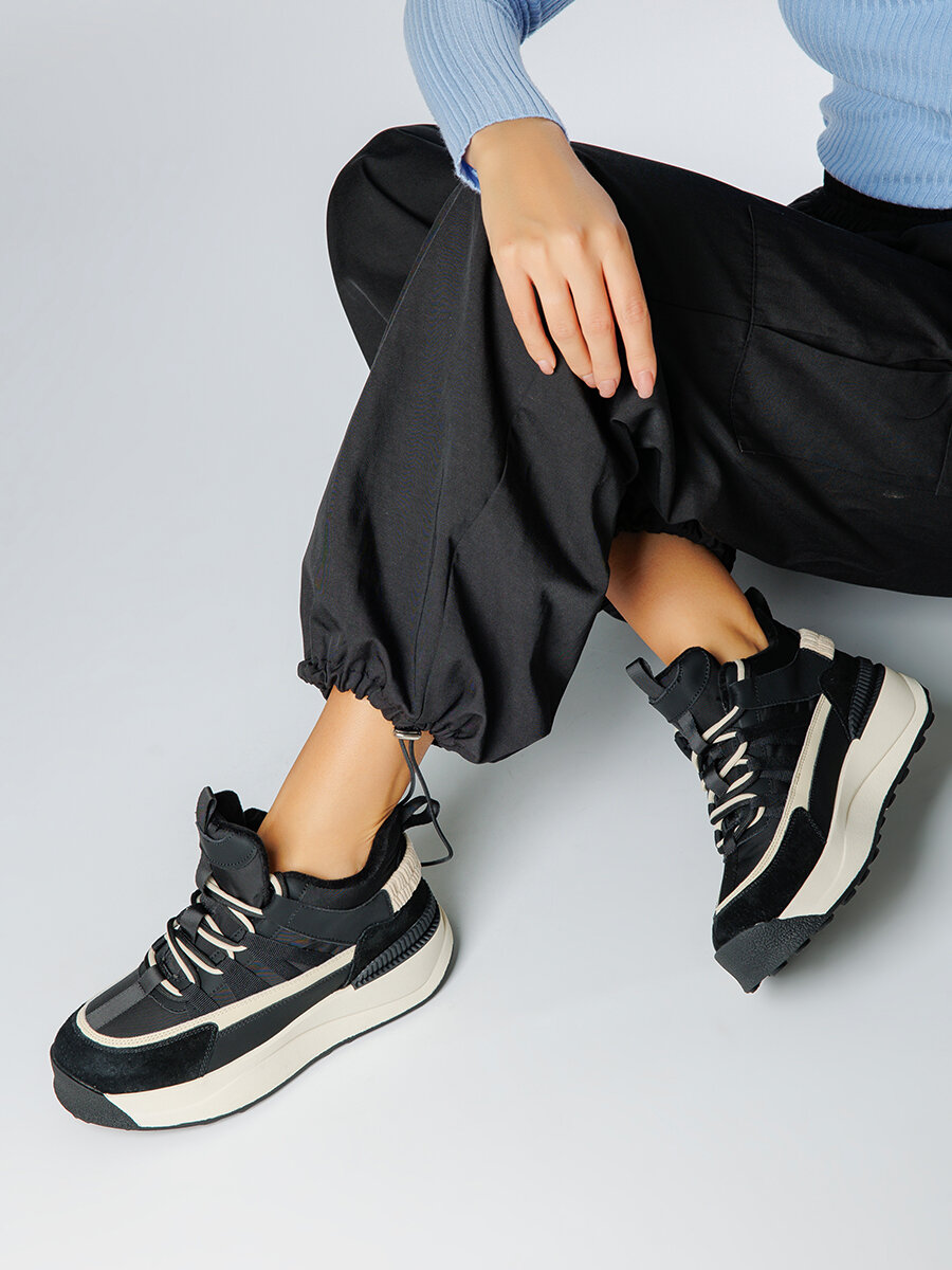 Кеды натуральный велюр утепленные ботинки на платформе