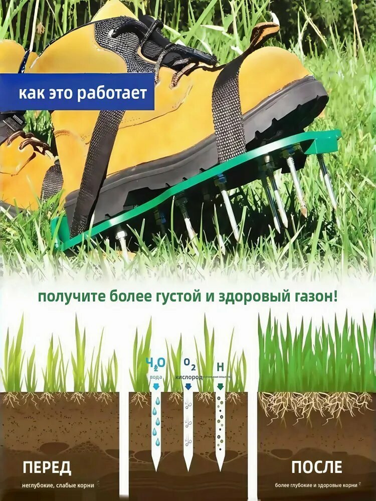 Мокроступы игольчатые, для наливного пола, газона, краскоступ, подошва 40мм, 2шт