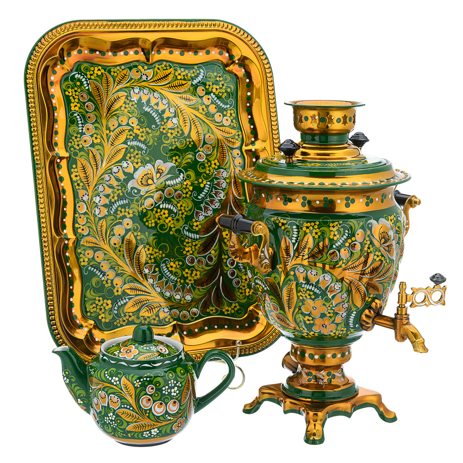 Самовар электрический 3 л "Ландыш". Хохлома