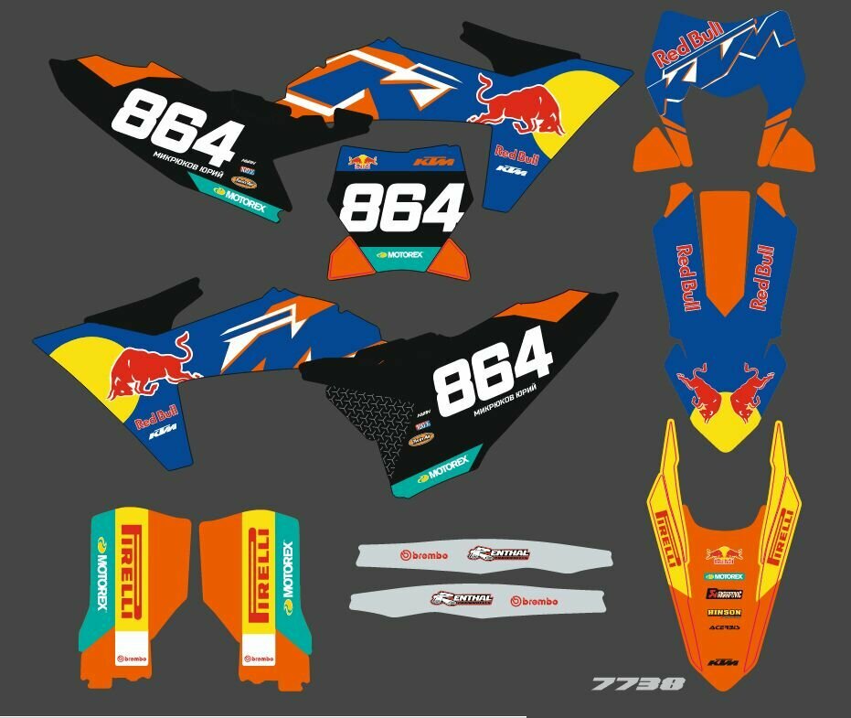 Наклейки на мотоцикл KTM 250 - 450 EXC 2024 SX SXF 2023-2024, motoland smx, GR8 F300A Enduro OPTIMUM, KEWS K24, BRZ X8 MX8 SX8 - 2024