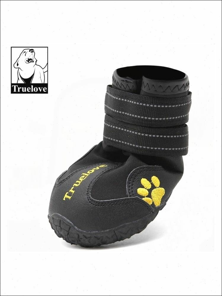 Обувь для собак Truelove Водонепроницаемые теплые ботинки с противоскользящей подошвой TPR, снегоступы, защищающие ноги 4шт. Обувь для домашних животных для прогулок, путешествий.