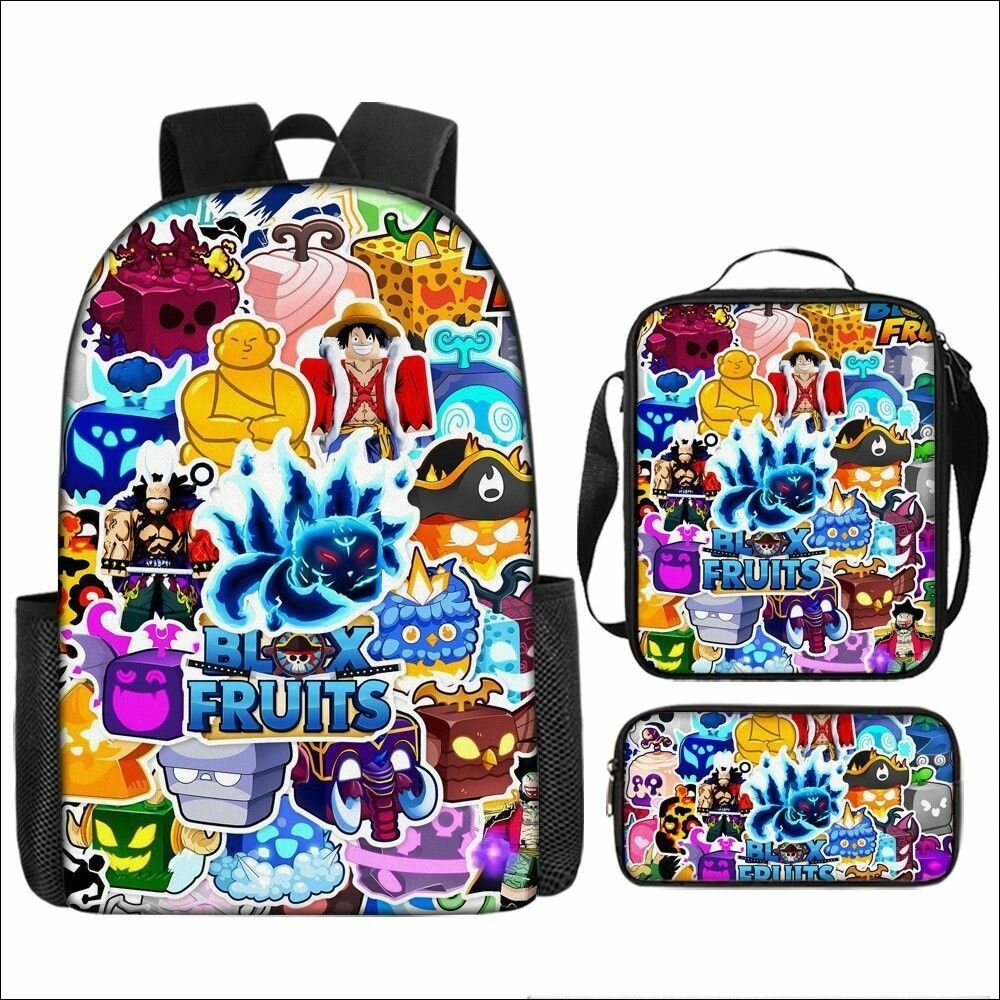 Рюкзак школьный + сумка через плечо + пенал-3 и 1 Сумка школьная мальчика для девочки подарок-ROBLOX blox fruits