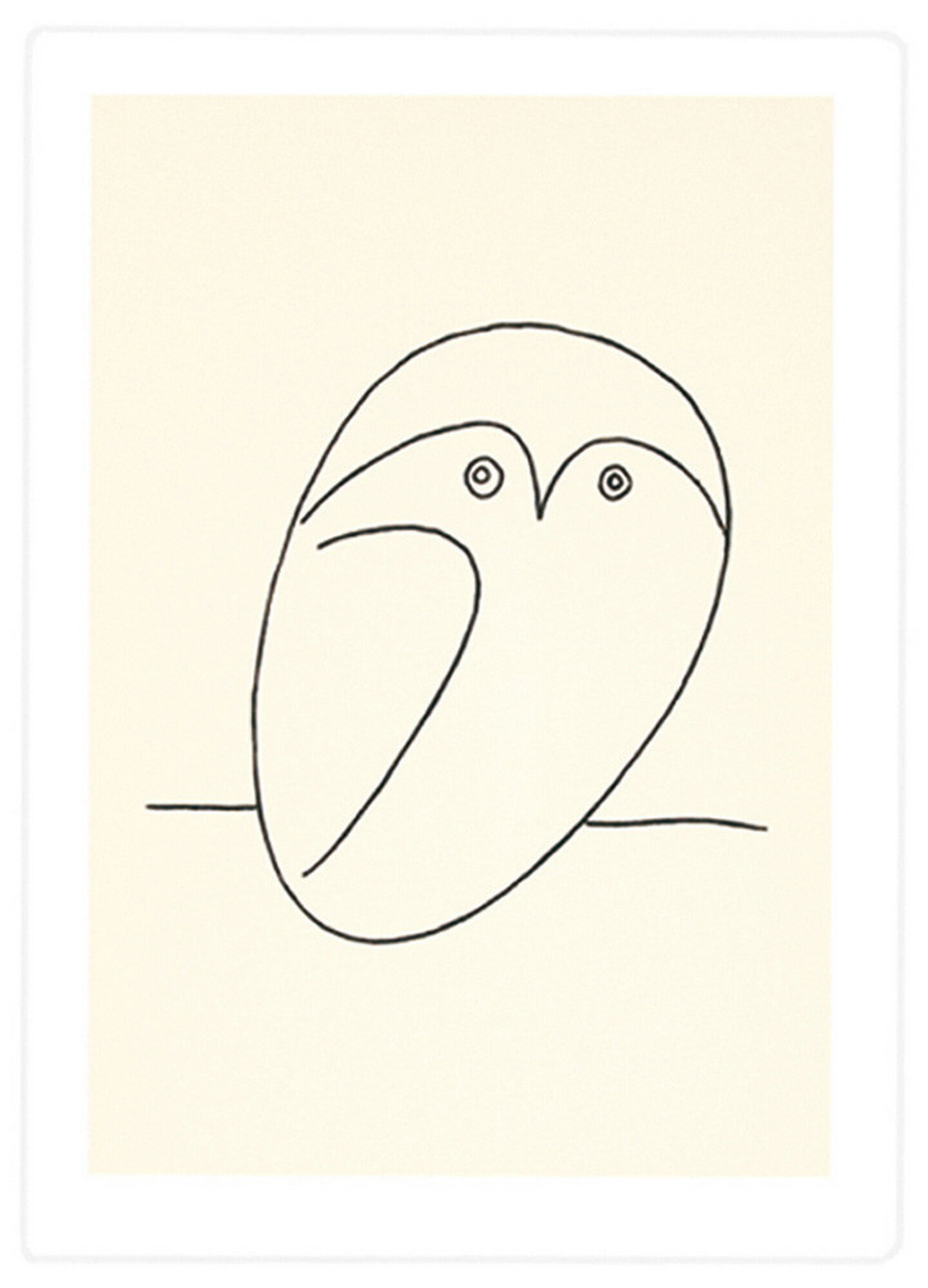 Плакат, постер Пабло Пикассо: сова в одной линии на бумаге, размер 21х30см