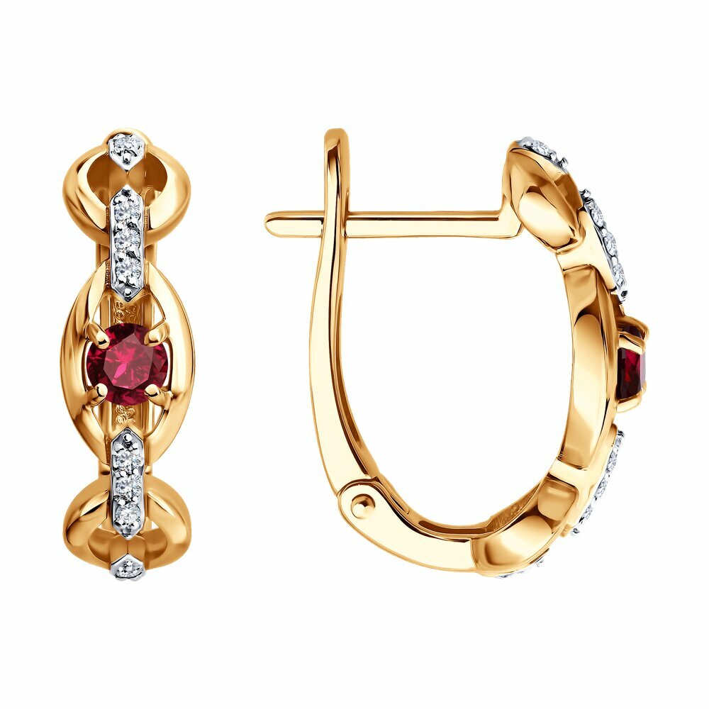 Серьги, красное золото, 585 проба