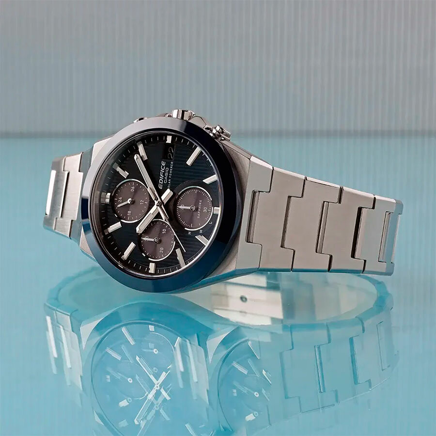 Наручные часы CASIO Edifice, серый, синий, серебряный — фото 1