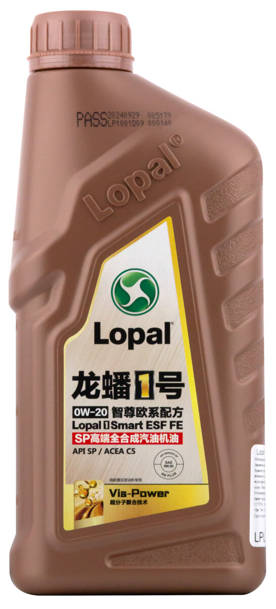 Lopal Моторное масло Lopal 1 Smart ESF FE SP 0W-20 синтетическое 1л