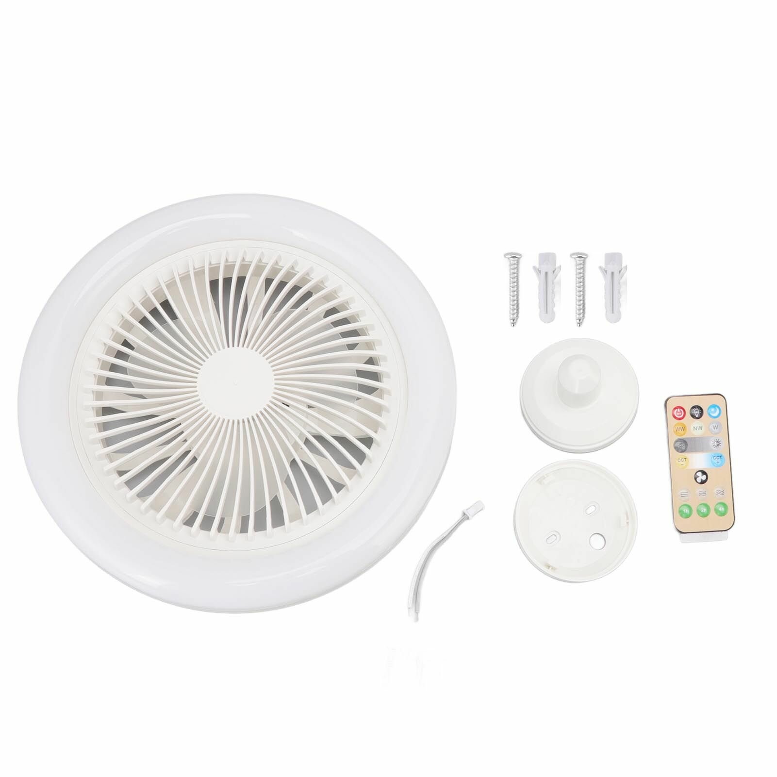 Потолочный светильник с вентилятором 36 Вт, 9,8-дюймовый, бесшумный, светодиодный, с цоколем E27, для спальни, энергосберегающий, 86-265 В, белый, современный дизайн