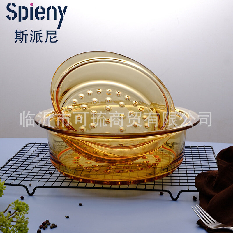 Пароварка Spinney, с решеткой, боросиликатное стекло, янтарный цвет