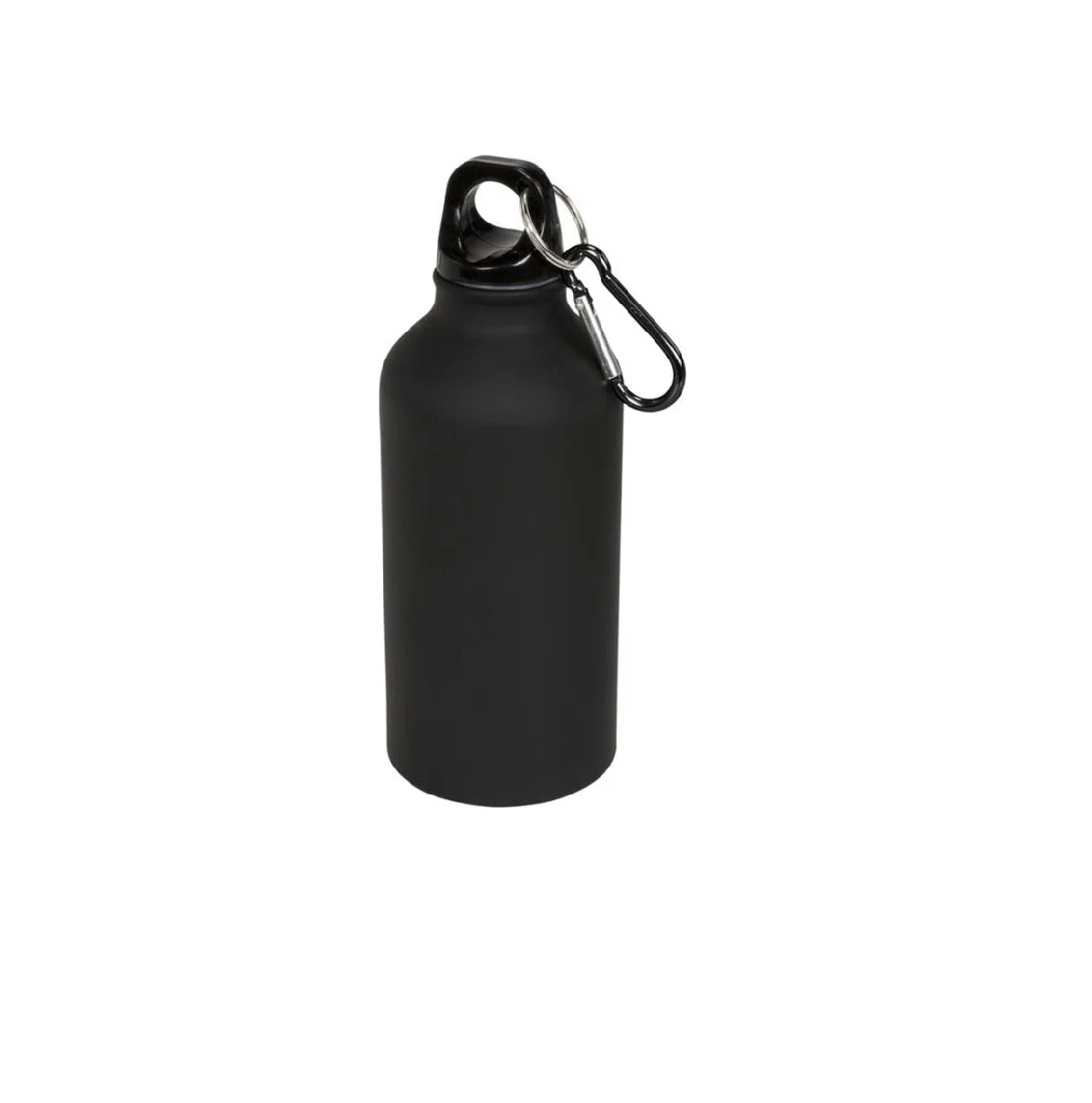 Матовая спортивная бутылка Oregon с карабином и объемом 400 мл, черный