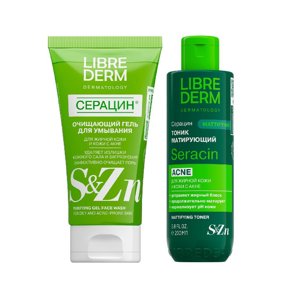 Набор либридерм Seracin: гель очищающий 150мл + тоник 200мл