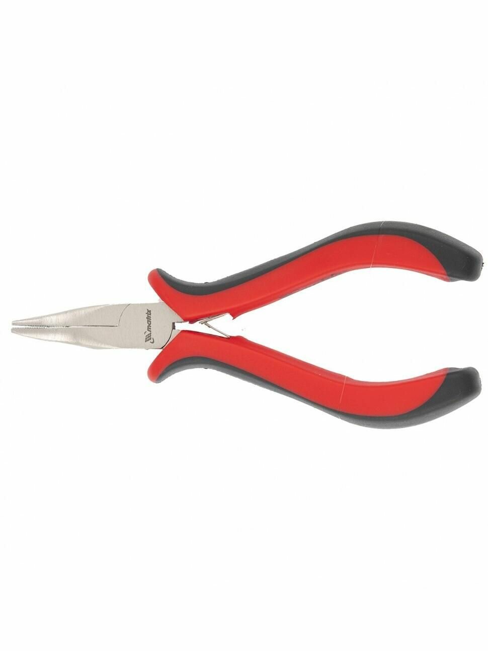 Длинногубцы изогнутые Mini, 130 мм, никелированные, авторазжим, двухкомпонентные рукоятки Matrix 17812