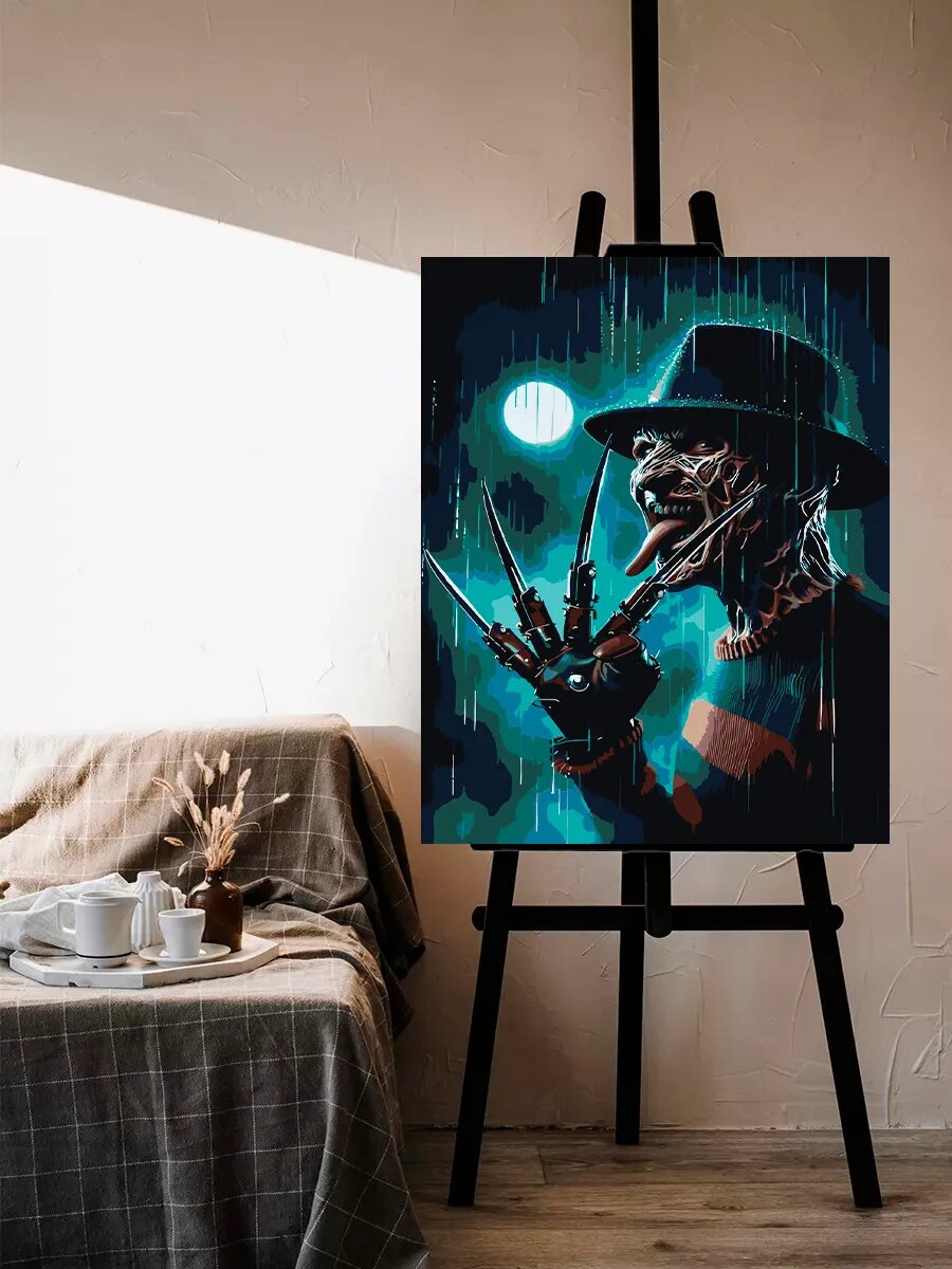 Картина по номерам Фредди Крюгер Кошмар на улице Вязов Ужасы