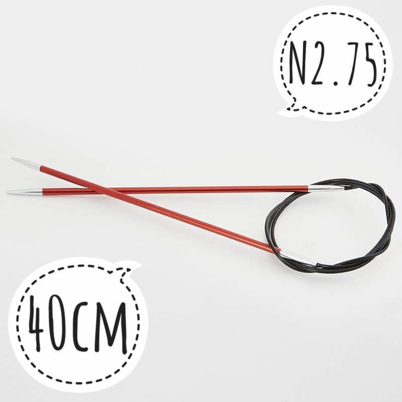 KnitPro спицы Zing круговые (40 см) №2.75 сердолик 47064