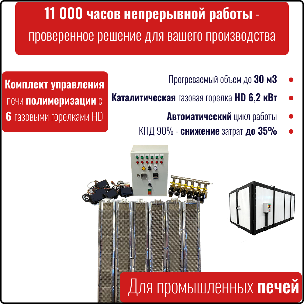 Комплект управления печи полимеризации на 6 газовых горелок HD 162