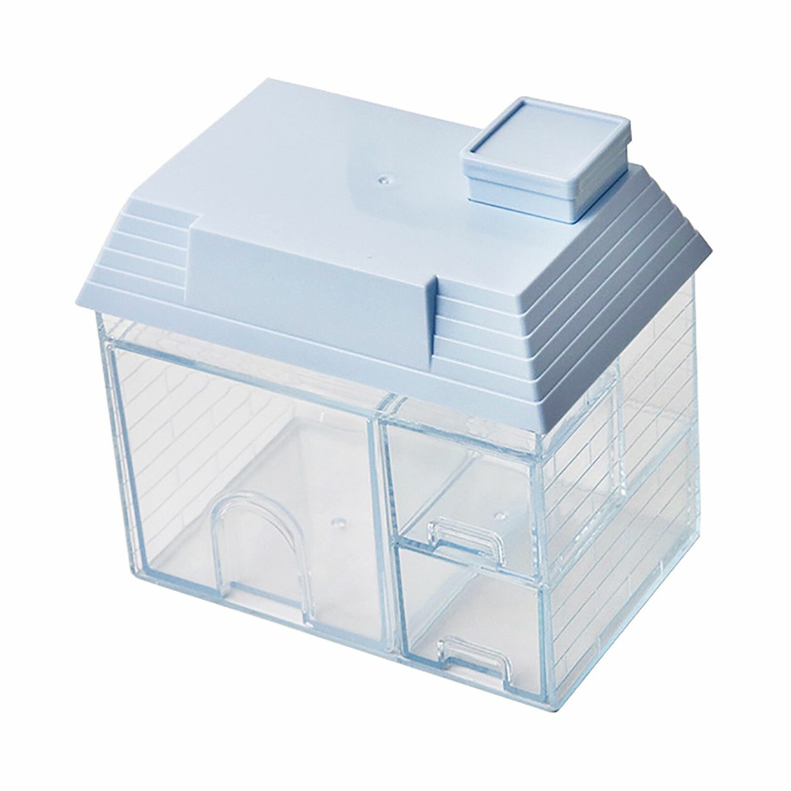 Инновационная настольная организация в форме дома, контейнер для хранения канцелярских принадлежностей и косметики для общежития для девочек, синяя