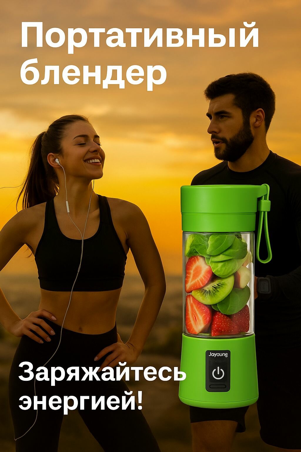 Мини-блендер Andowl компактный аккумуляторный блендер для фрешей и смузи