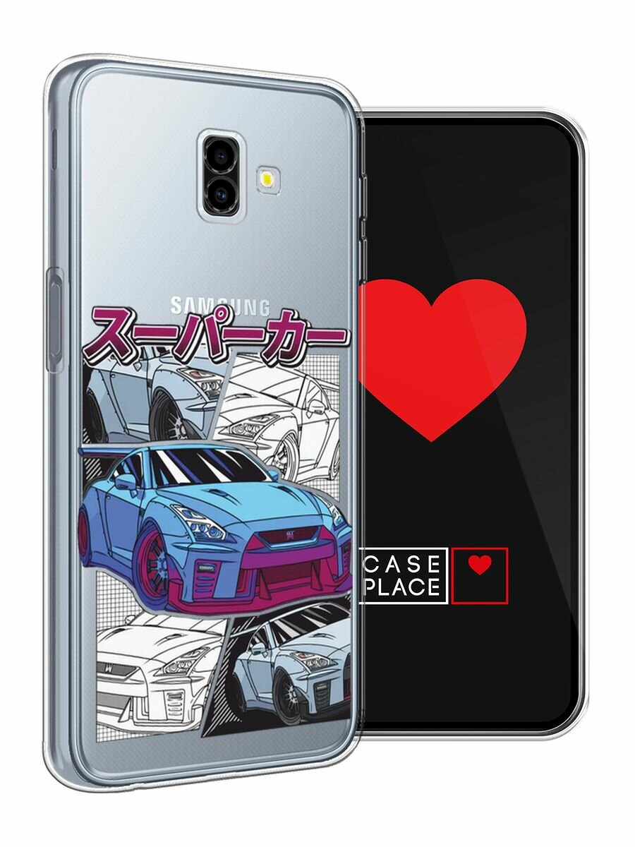 Чехол на Samsung Galaxy J6 + / Самсунг Галакси J6 Плюс 2018 с принтом "JDM коллаж", прозрачный — фото 1