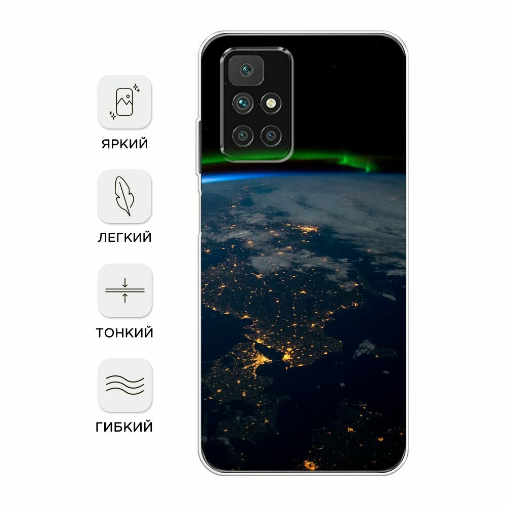 Чехол на Xiaomi Redmi 10 / Сяоми Редми 10 с принтом "Земля из космоса" — фото 1