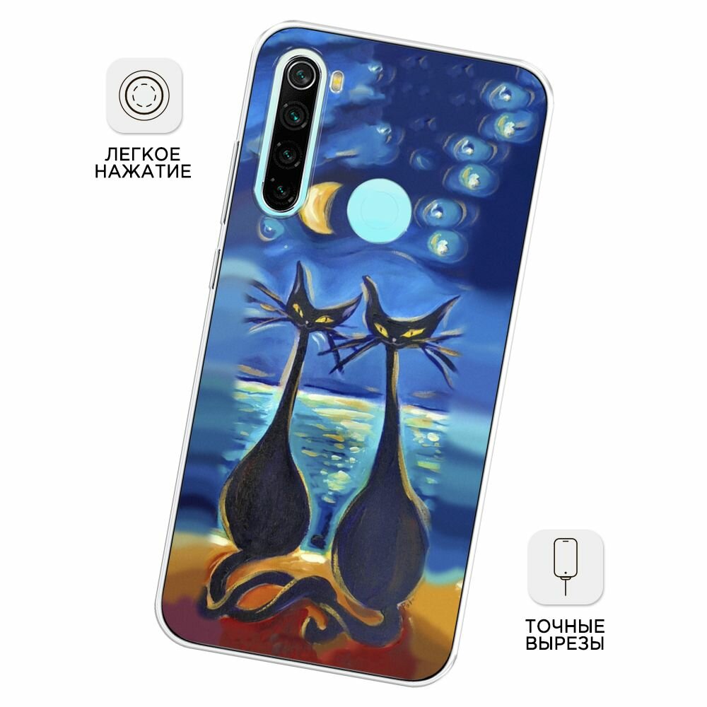 Чехол на Xiaomi Redmi Note 8 / Сяоми Редми Нот 8 с принтом "Влюбленные котики 7" — фото 1