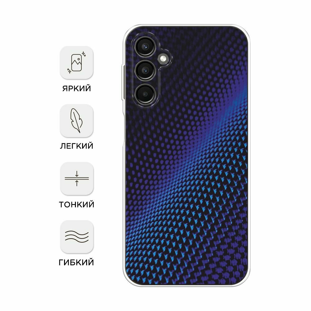 Чехол на Samsung Galaxy A24 / Самсунг Галакси A24 с принтом "Синий карбон" — фото 1