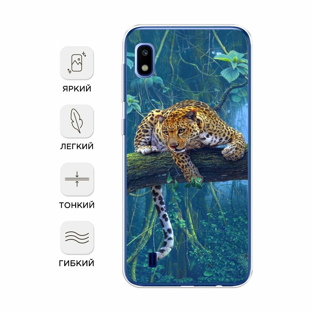 Чехол на Samsung Galaxy A10 / Самсунг Галакси А10 с принтом "Леопард охотник" — фото 1