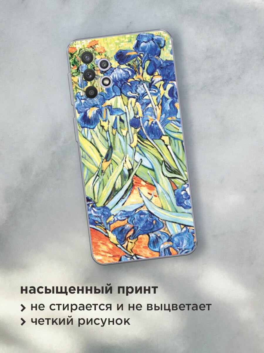 Чехол на Samsung Galaxy A32 / Самсунг Галакси А32 с принтом "Ирисы Ван Гог" — фото 1