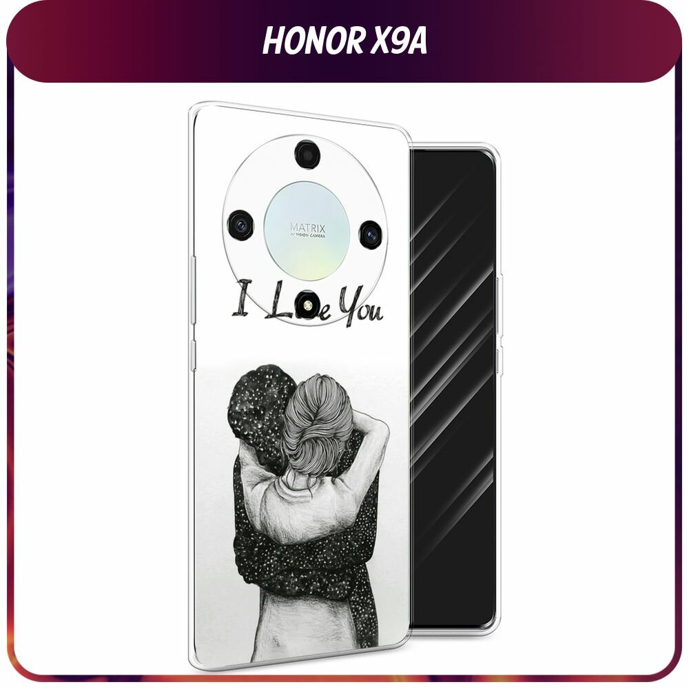Силиконовый чехол на Honor X9A / Хонор X9A с принтом I love you 1