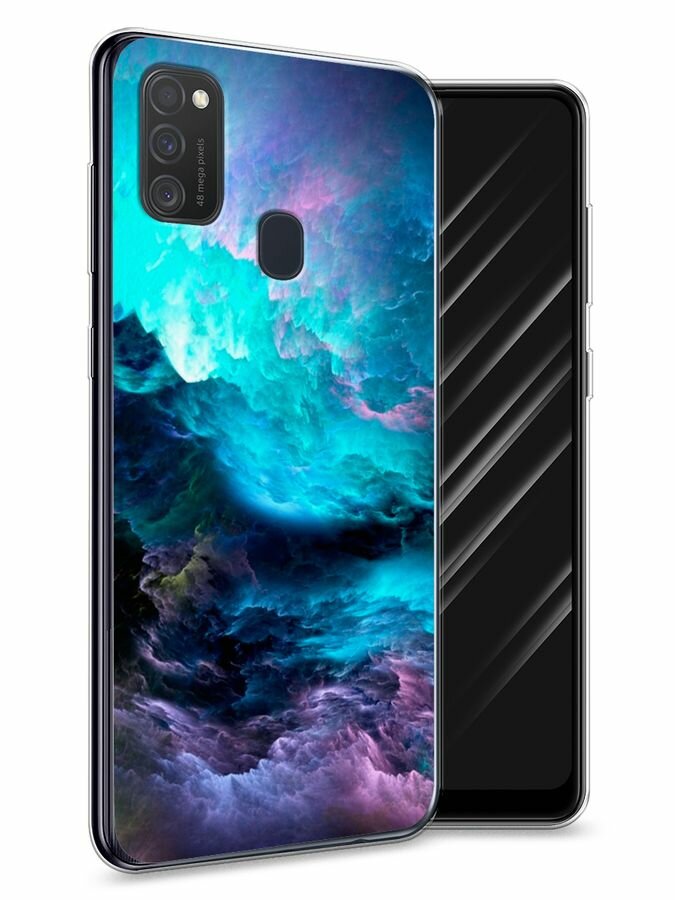Чехол на Samsung Galaxy M21/M30s / Самсунг Галакси М21/M30s с принтом "Бирюзовое небо"