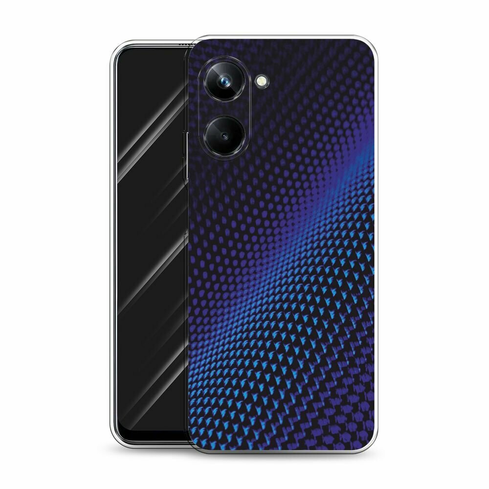 Чехол на Realme 10 Pro / Реалми 10 Про с принтом "Синий карбон" — фото 1