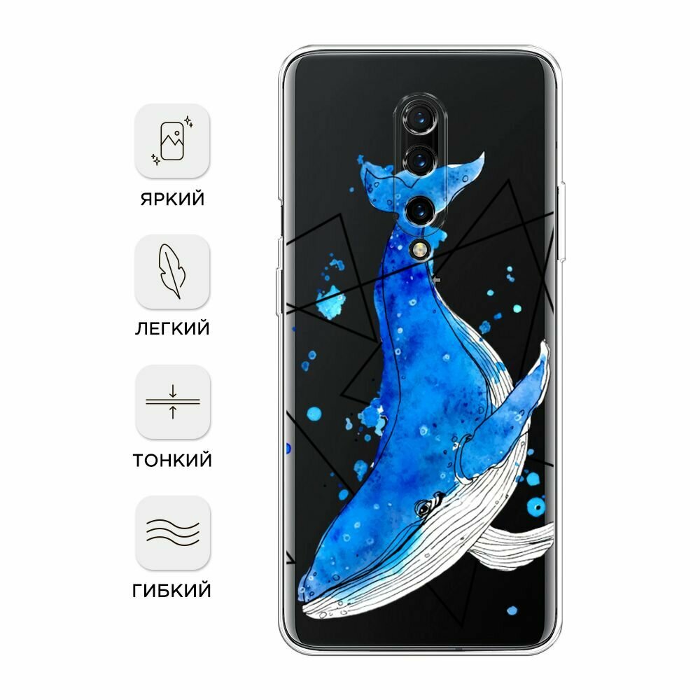 Чехол на OnePlus 8 / ВанПлас 8 с принтом "Кит графика", прозрачный — фото 1