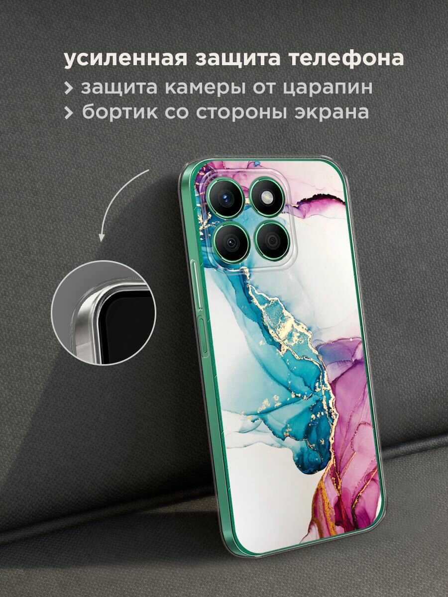 Чехол на Honor X8B / Хонор X8B с принтом "Розовые разводы рисунок" — фото 1