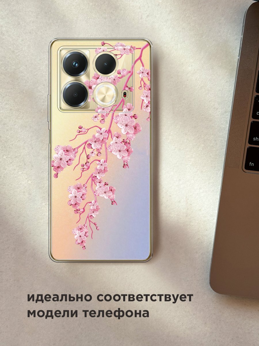 Чехол на Infinix Note 40 / Инфиникс Нот 40 с принтом "Ветка сакуры 2" — фото 1