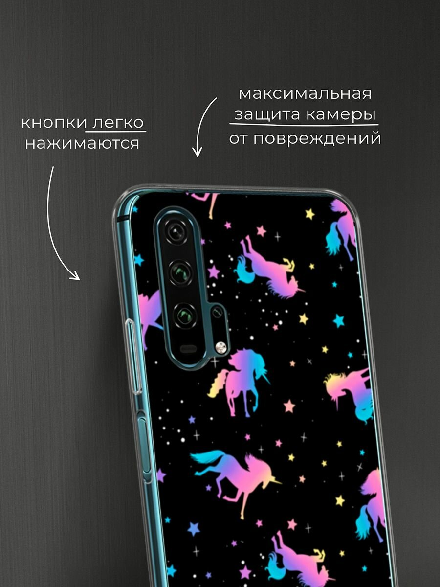 Чехол на Honor 20 Pro / Хонор 20 Про с принтом "Единороги градиент" — фото 1