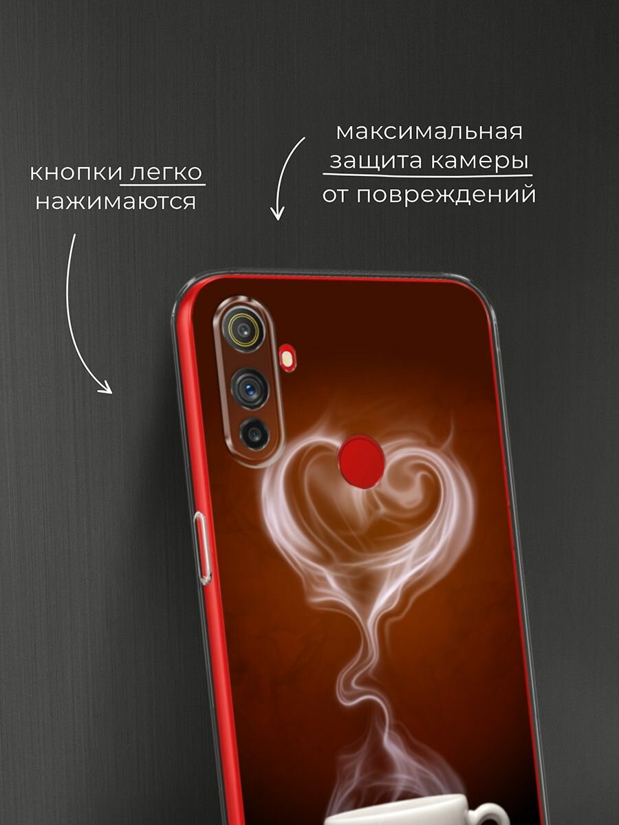 Силиконовый чехол на Realme C3 / Реалми C3 с принтом "Кофейная любовь" — фото 1