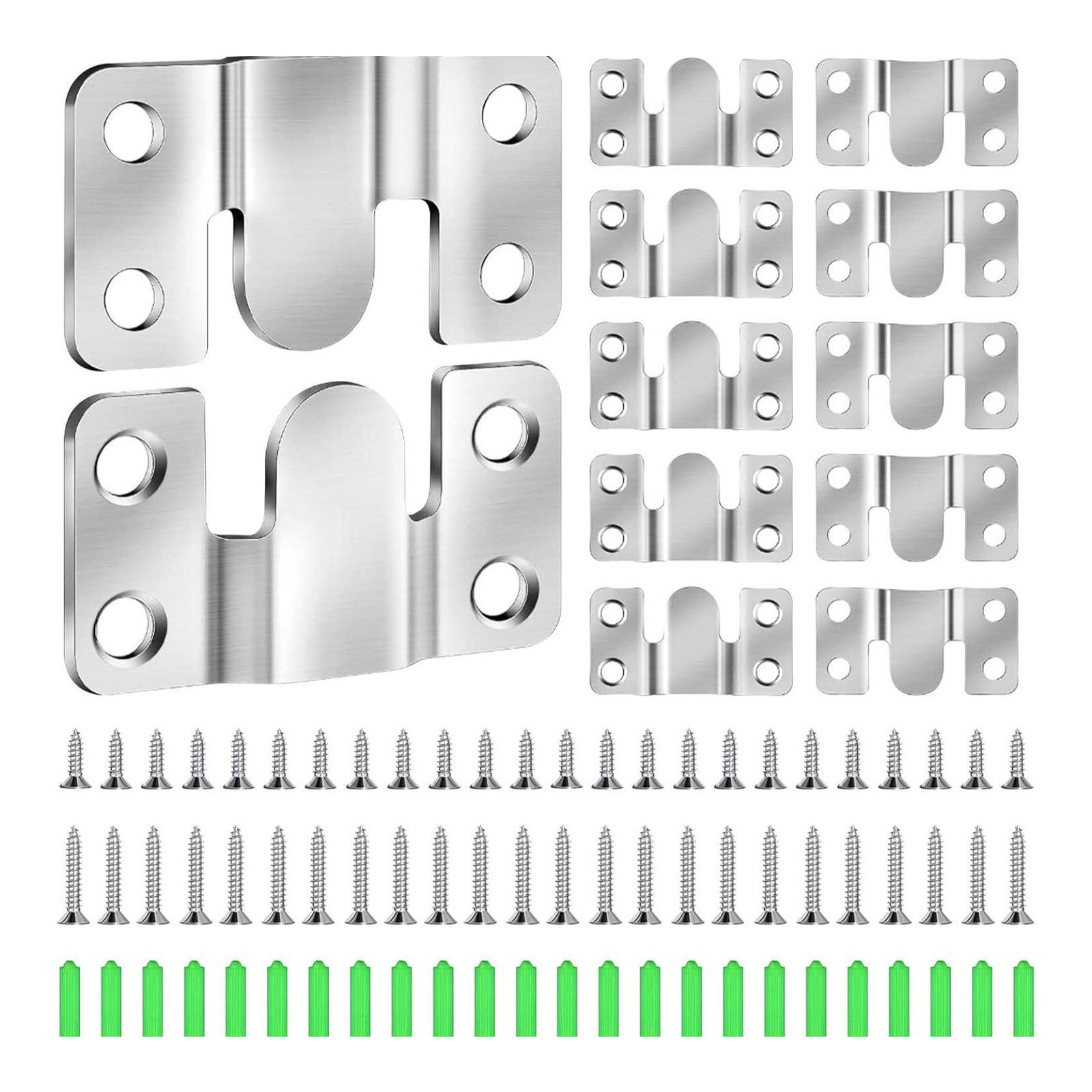 Набор 12 стальных крюков для картин с винтами и дюбелями