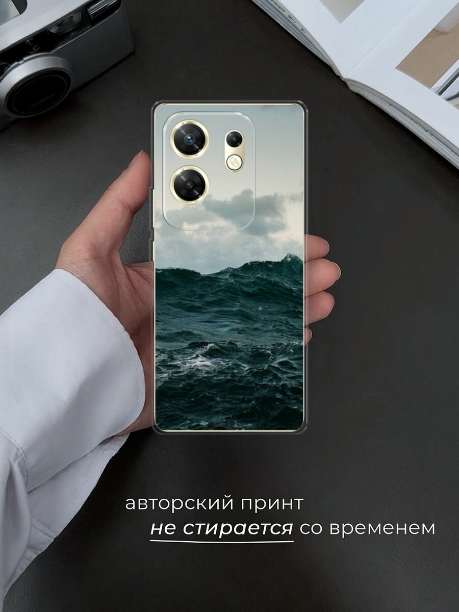 Чехол на Infinix Zero 30 4G / Инфиникс Зеро 30 4G с принтом "Волны 11" — фото 1