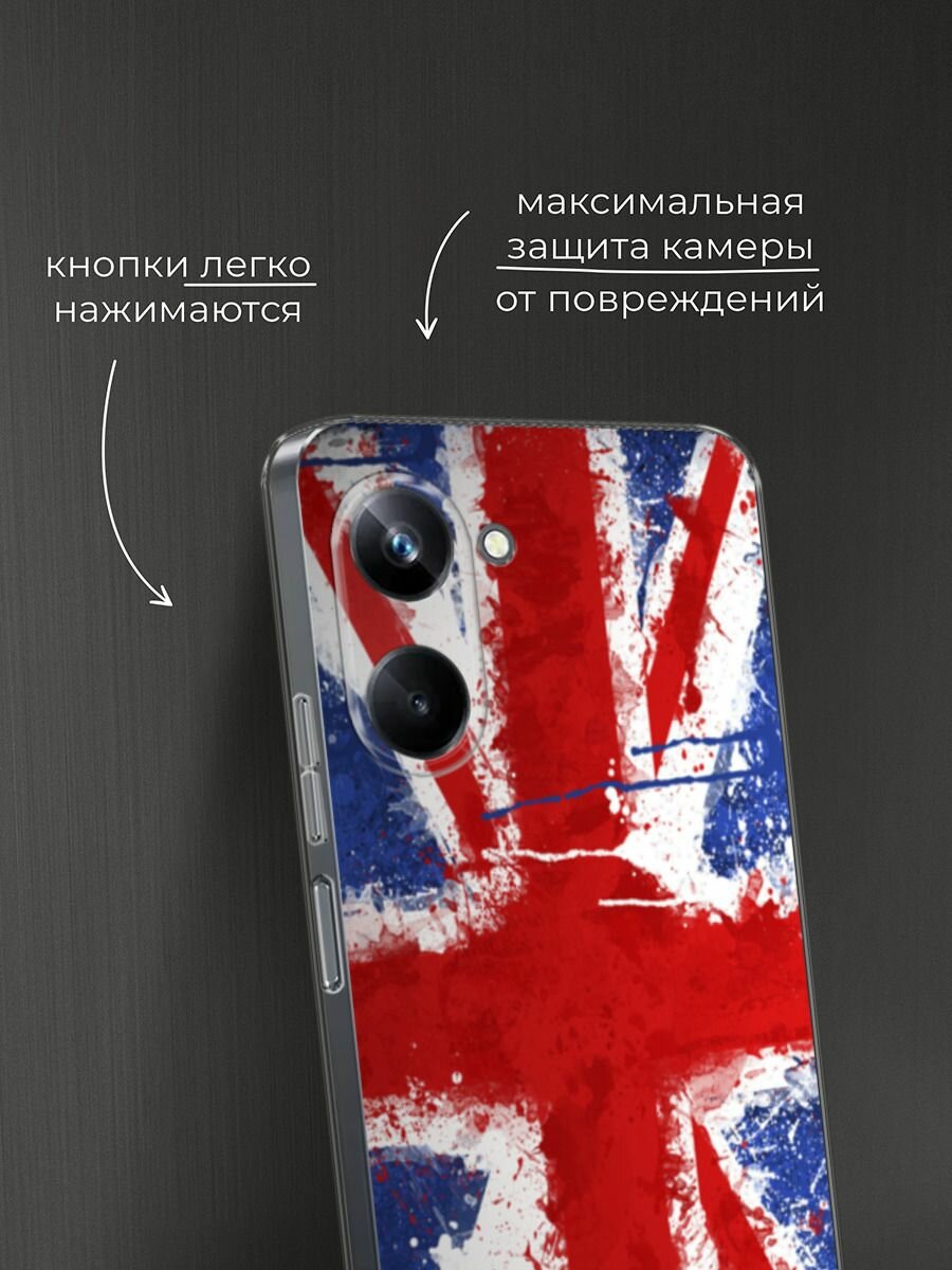 Чехол на Realme 10 Pro / Реалми 10 Про с принтом "Флаг Великобритании 2" — фото 1