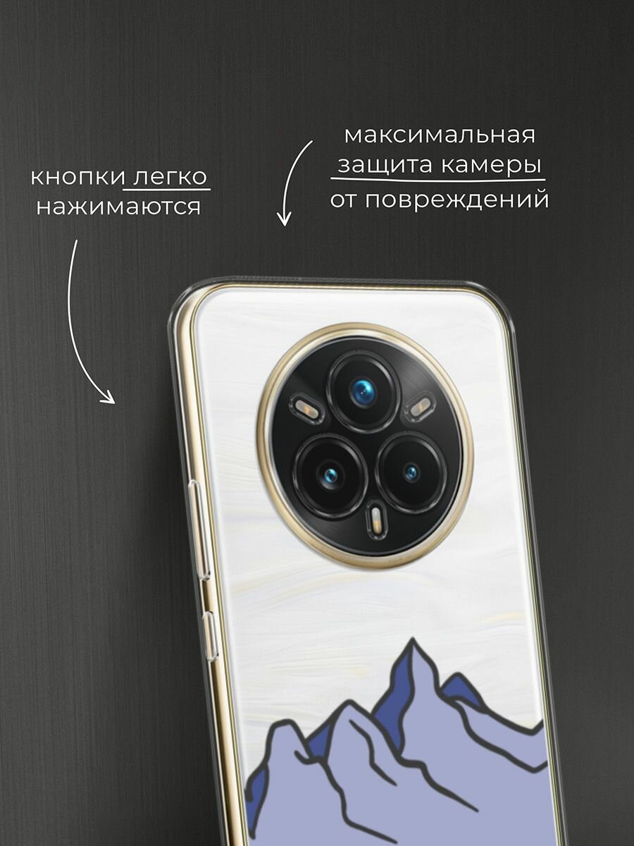 Чехол на Realme 14 Pro+ / Реалми 14 Про+ с принтом "Гора", прозрачный — фото 1