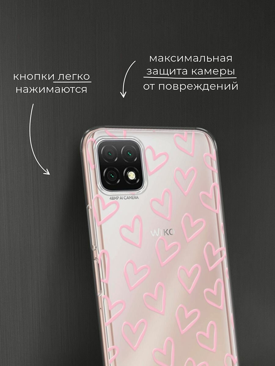 Чехол на Wiko T3 / Вико Т3 с принтом "Сердца паттерн" — фото 1