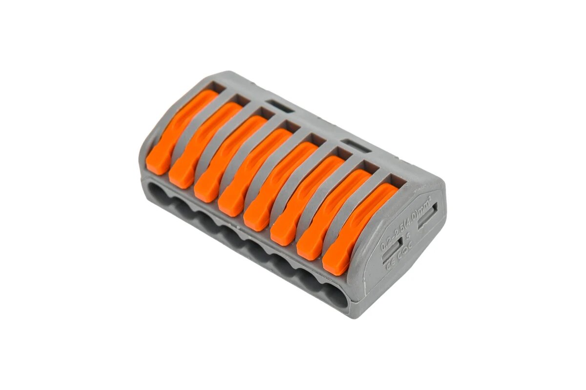 Клеммы для проводов CONTA 8 контактов PCT-218 - соединение проводки на DIN-рейке